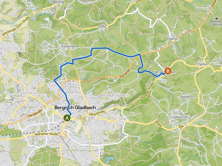 Bergisch Gladbach Radstation nach Strundequelle | Fahrradtour | Komoot